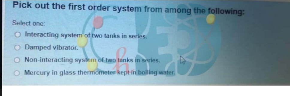 Solved Pick out the first order system from among the | Chegg.com