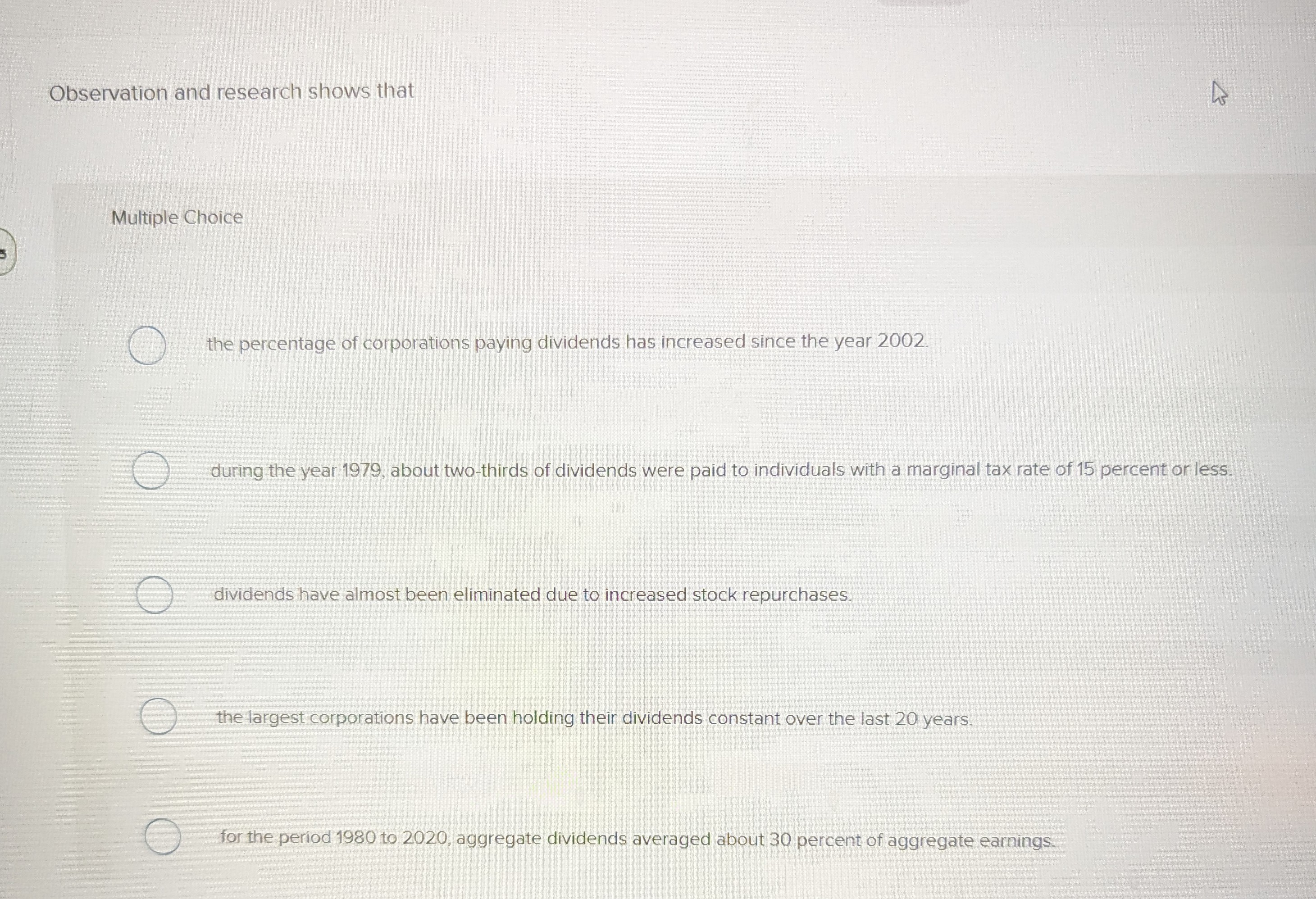 Solved Observation and research shows thatMultiple Choicethe | Chegg.com