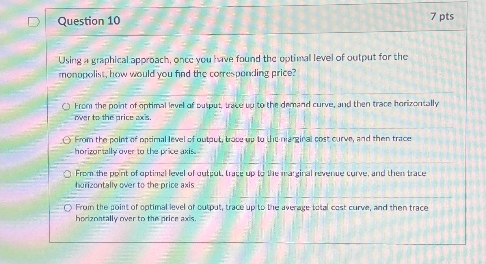 Solved Question 107 ﻿ptsUsing a graphical approach, once you | Chegg.com