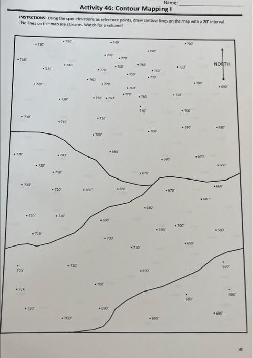 Instrctions Using The Spot Elevations As Reference