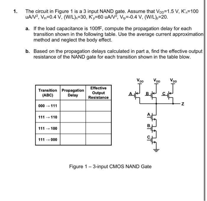 Solved The circuit in Figure 1 is a 3 input NAND gate. | Chegg.com