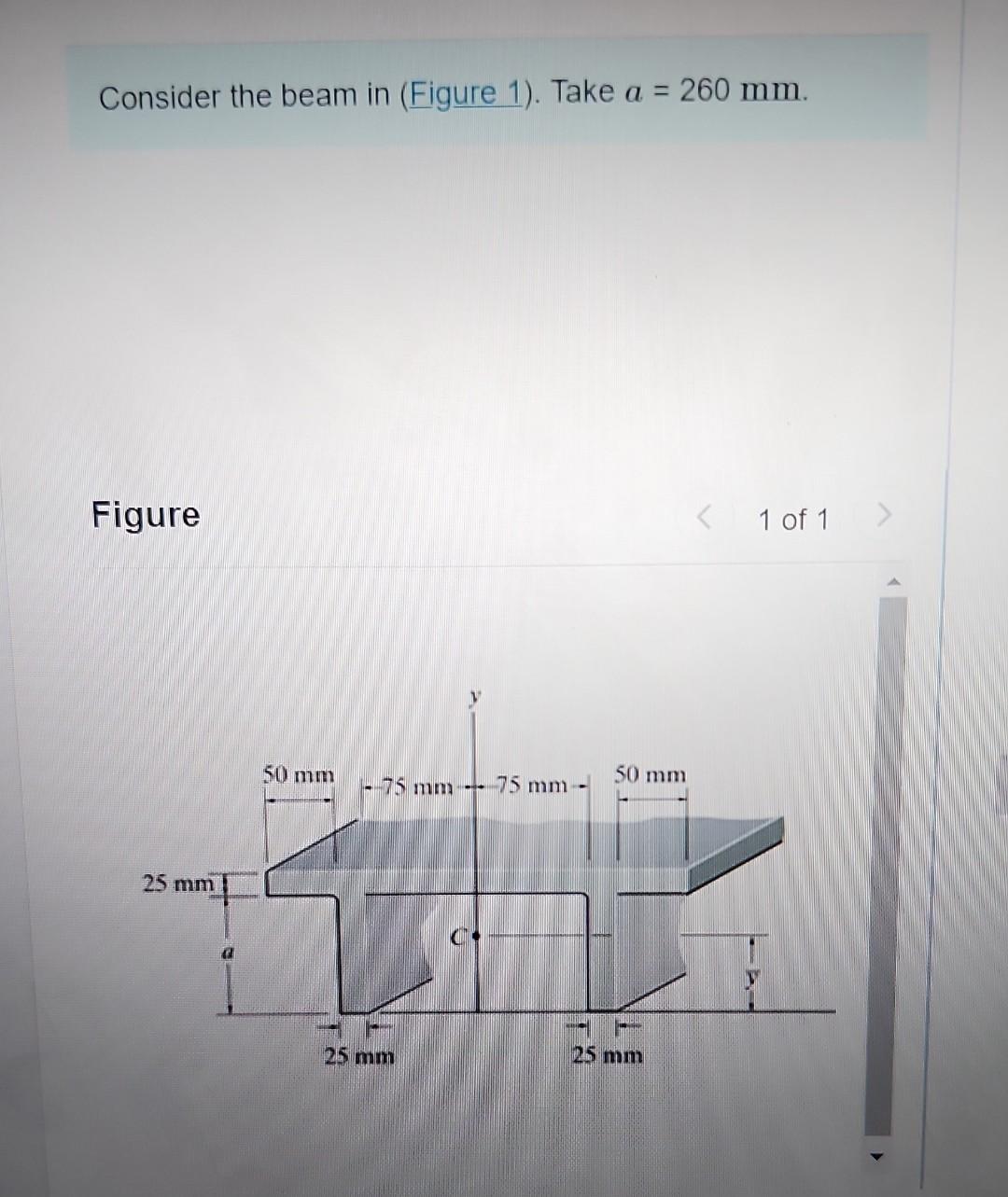 Solved Consider the beam in (Figure 1). Take a=260 mm. | Chegg.com