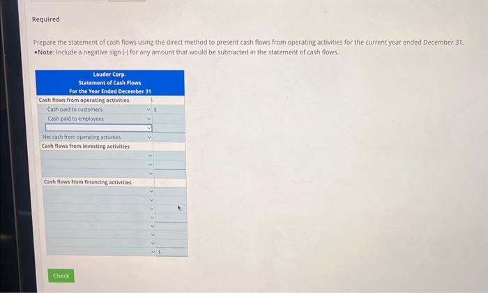 Solved Direct Method_Preparing a Statement of Cash Flows | Chegg.com