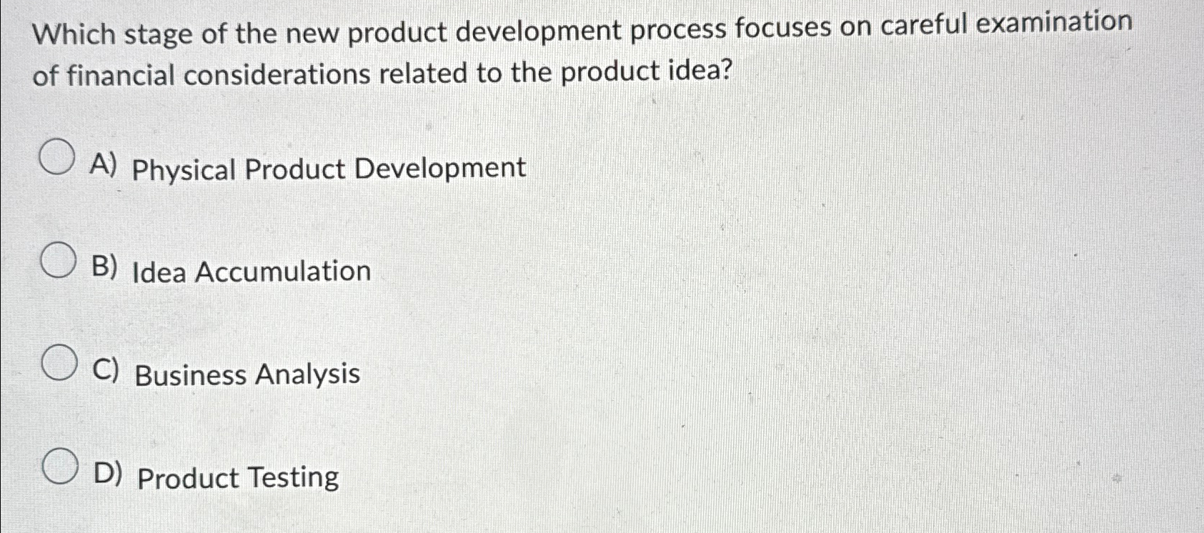 Solved Which stage of the new product development process | Chegg.com