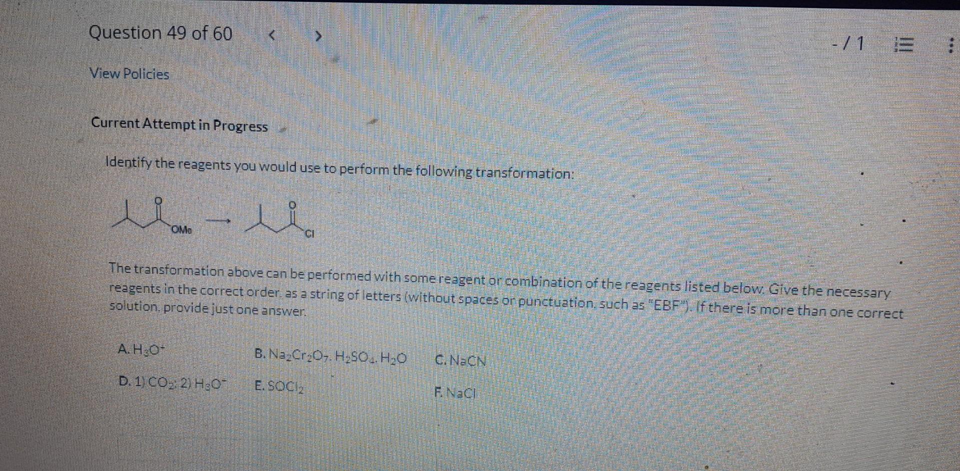 Solved Current Attempt in Progress Identify the reagents you | Chegg.com