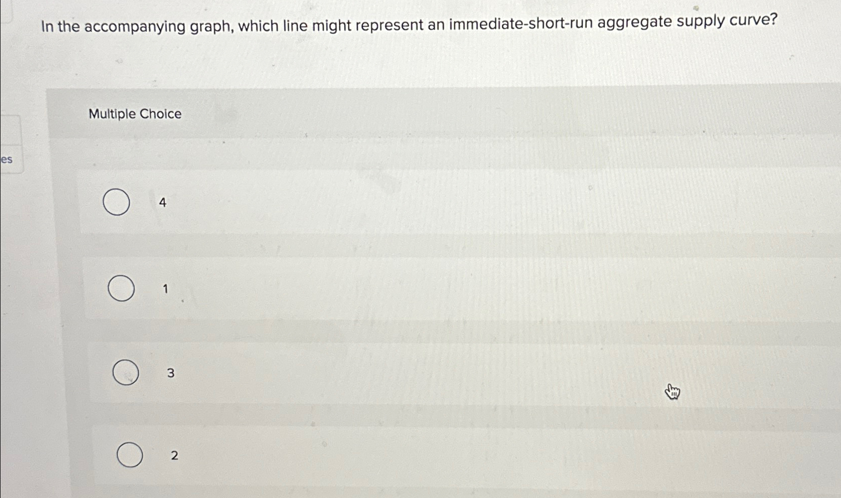 Solved In the accompanying graph, which line might represent | Chegg.com