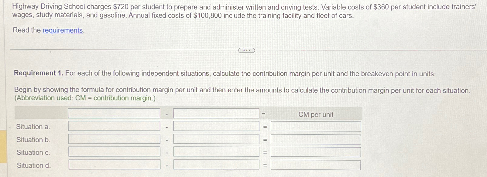 Highway Driving School charges $720 ﻿per student to | Chegg.com