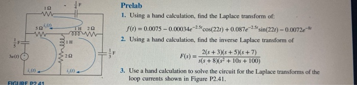 Solved Prelab 10 1. Using a hand calculation, find the | Chegg.com