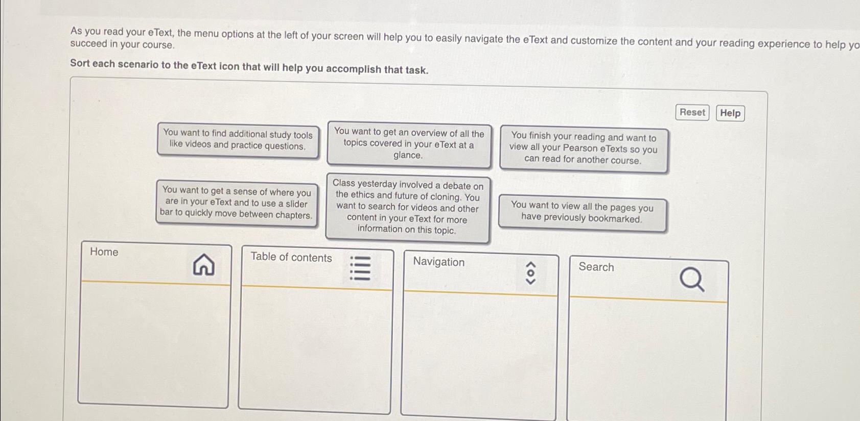 Solved As you read your eText, the menu options at the left | Chegg.com