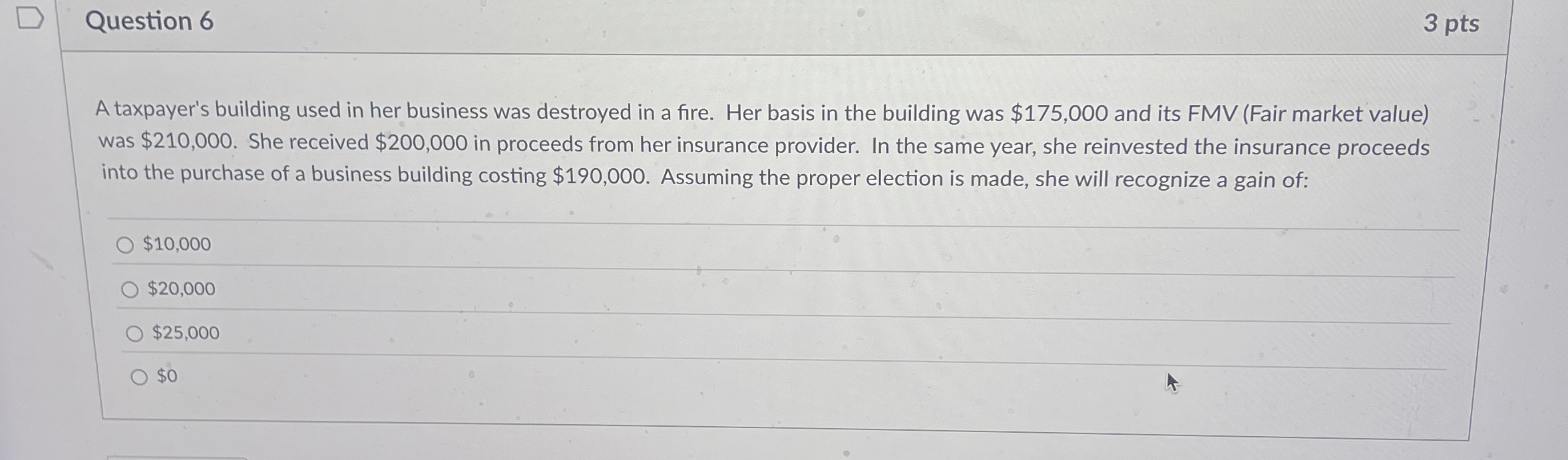 Solved Question 63 ﻿ptsA taxpayer's building used in her | Chegg.com