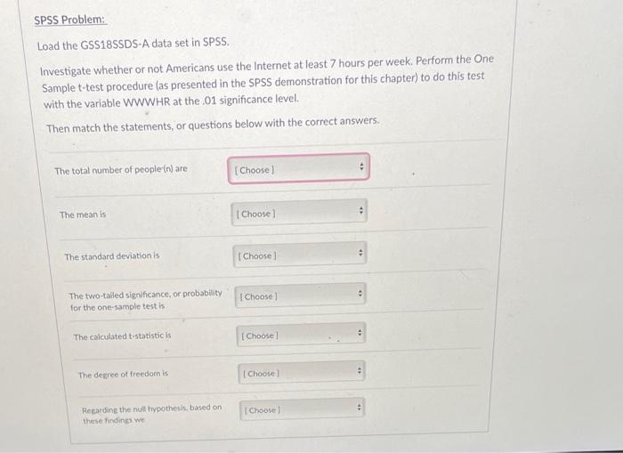 Load the GSS18SSDS-A data set in SPSS. Investigate | Chegg.com