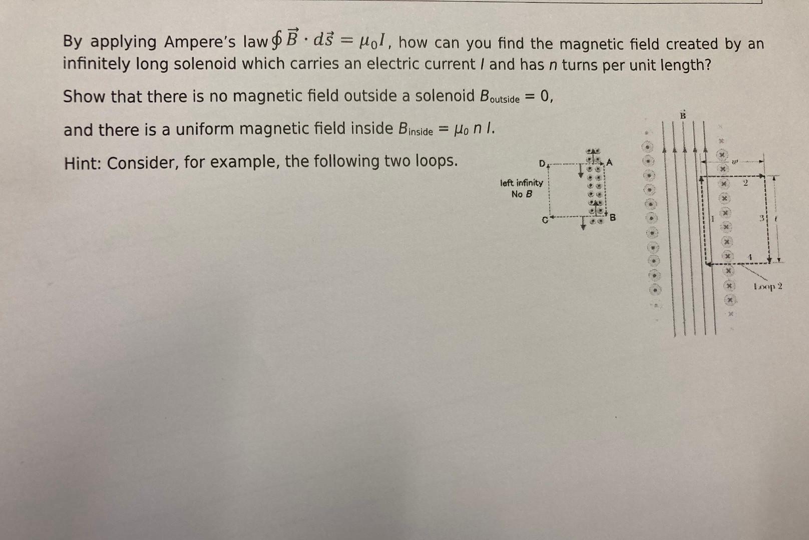 Solved By applying Ampere's law ∮B⋅ds=μ0I, how can you find | Chegg.com