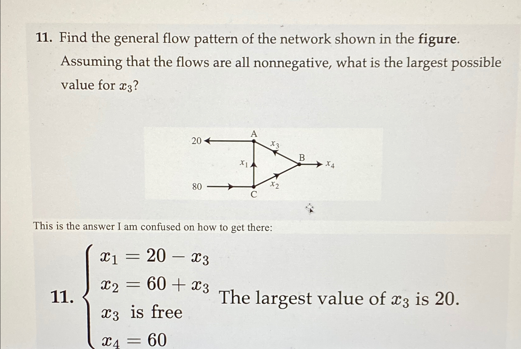 Solved Find the general flow pattern of the network shown in | Chegg.com