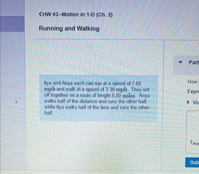 Solved «HW \#3-Motion in 1-D (Ch. 2) Running and Walking | Chegg.com