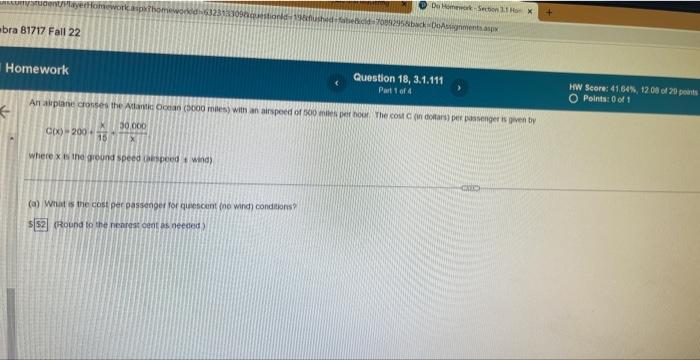 Solved Points: 0 od 1 C(x)=200+15x+x30000 Where x is the | Chegg.com