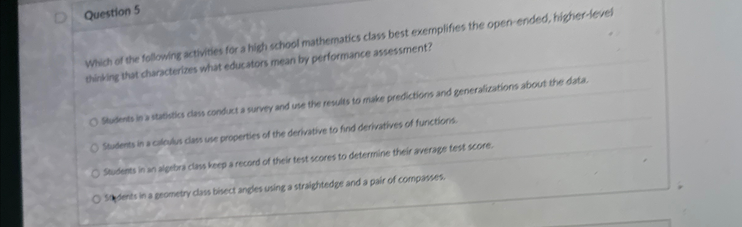 Solved Question 5Which of the following activities for a | Chegg.com