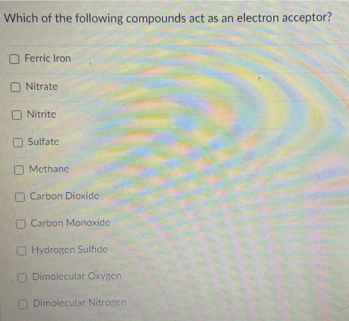 Solved Which of the following compounds act as an electron | Chegg.com