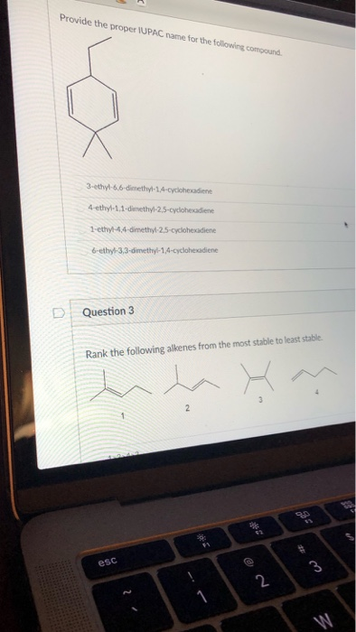 Solved Provide the proper IUPAC name for the following | Chegg.com