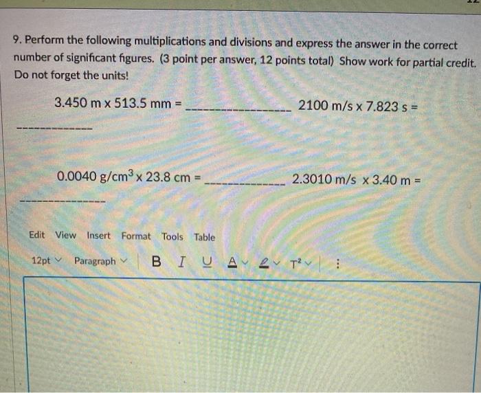 Solved 14 9. Perform the following multiplications and | Chegg.com