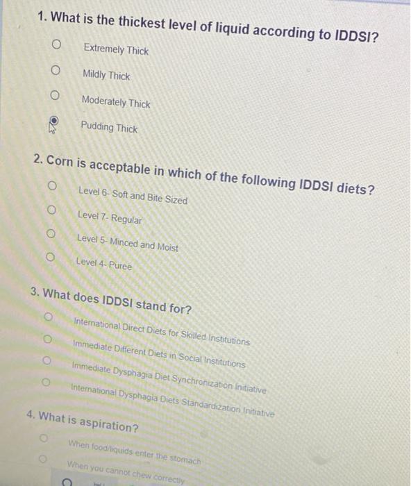 Solved 1. What is the thickest level of liquid according to | Chegg.com