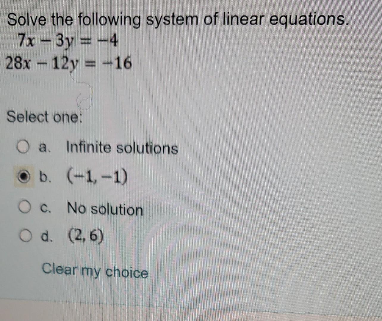 Solved Solve the following system of linear equations. 7x – | Chegg.com