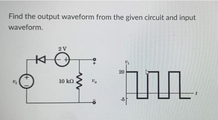 Solved Find the output waveform from the given circuit and | Chegg.com