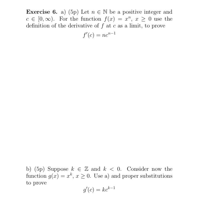 Solved Exercise 6. a) (5p) Let n e N be a positive integer | Chegg.com