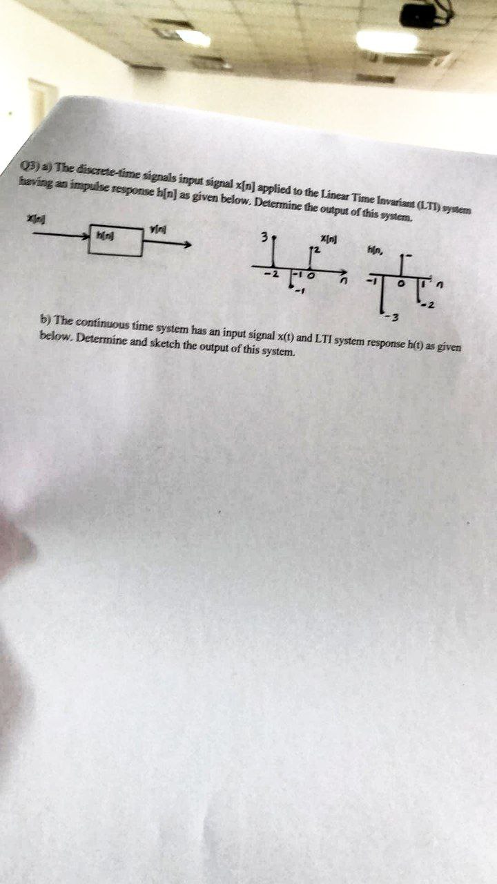 Solved Q3) ﻿a) ﻿The discrete-time signals input signal x[n] | Chegg.com