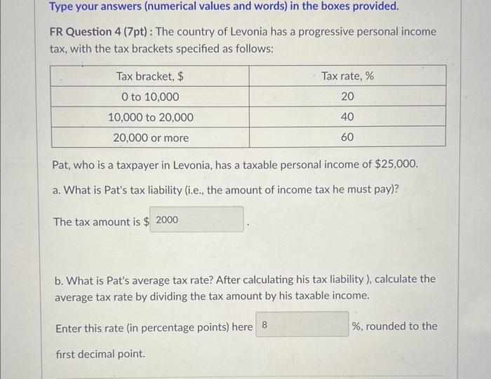 Solved Type your answers (numerical values and words) in the | Chegg.com