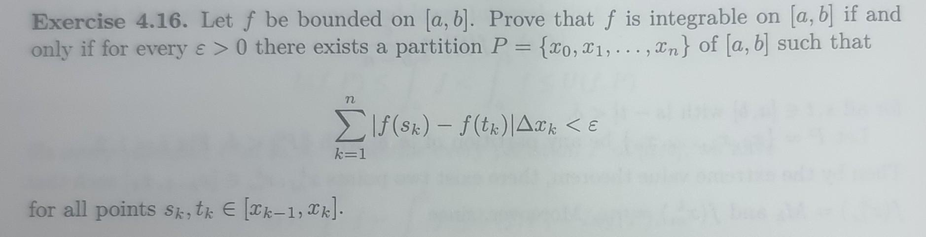 Solved Exercise 4.16. Let f be bounded on [a,b]. Prove that | Chegg.com