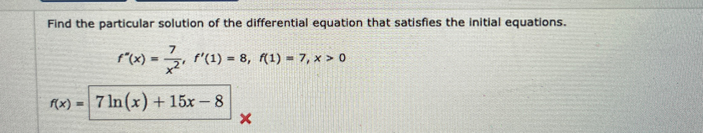 Solved Find the particular solution of the differential | Chegg.com
