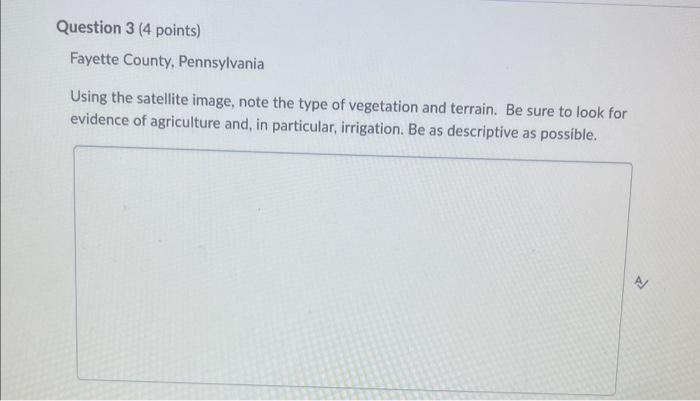 Solved Question 3 (4 points) Fayette County, Pennsylvania | Chegg.com