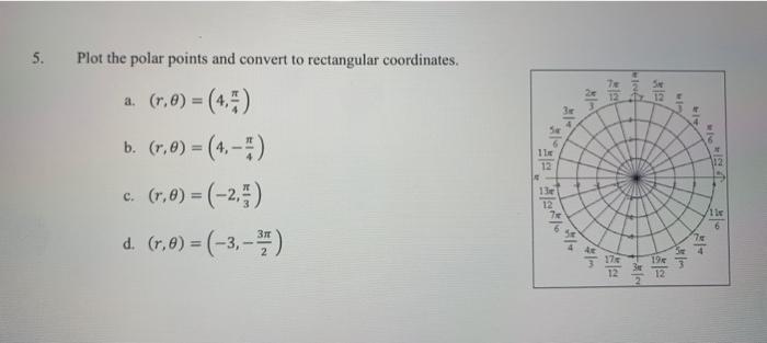 Solved 5. Plot the polar points and convert to rectangular | Chegg.com