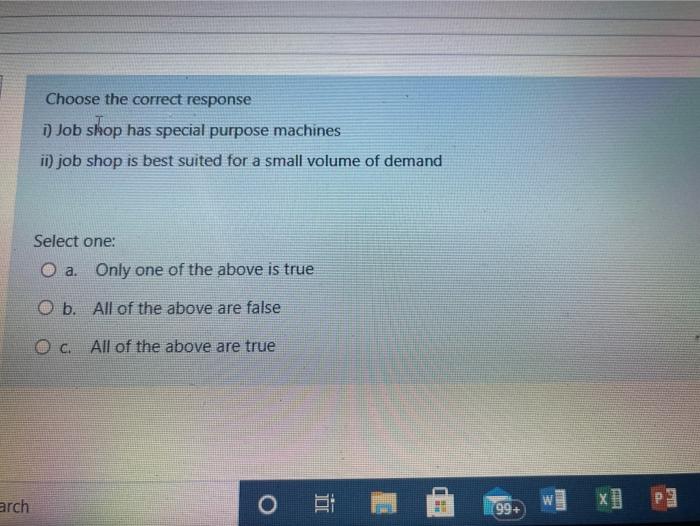 Solved Choose the correct response i) Job skop has special | Chegg.com
