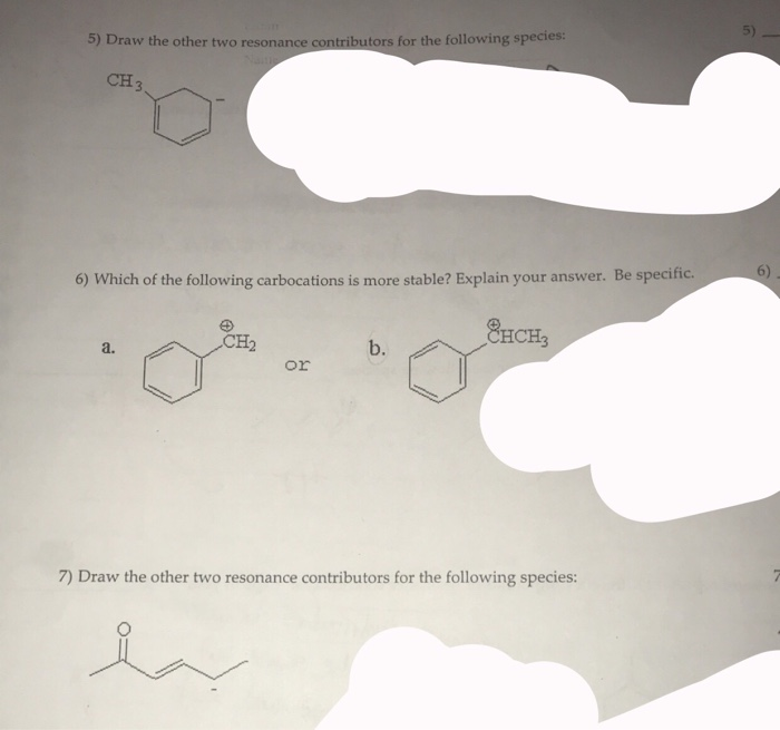 Solved 2) Draw the other two resonance contributors for the | Chegg.com
