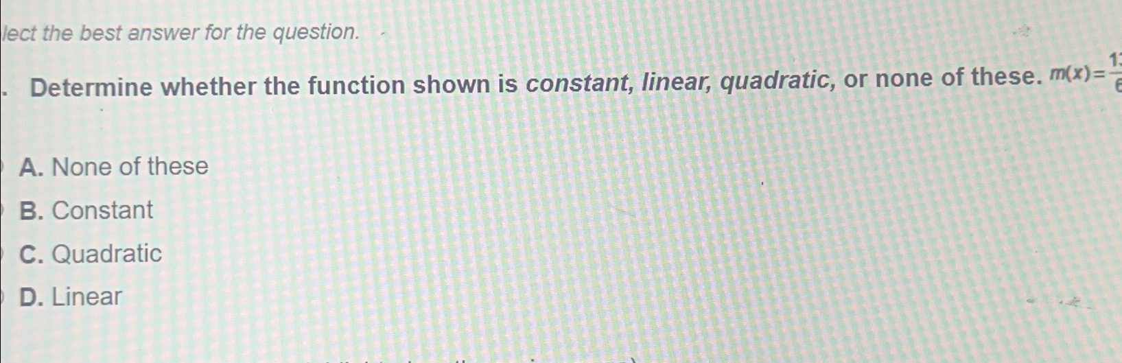 Solved lect the best answer for the question.Determine | Chegg.com