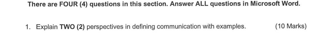 Solved There are FOUR (4) questions in this section. Answer | Chegg.com