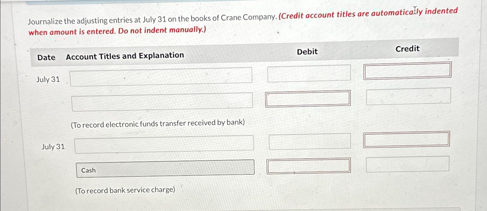 Solved The following information pertains to Crane | Chegg.com