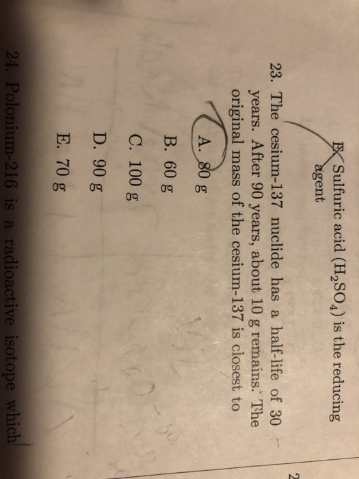 Solved EX Sulfuric acid (H2SO4) is the reducing agent 23. | Chegg.com