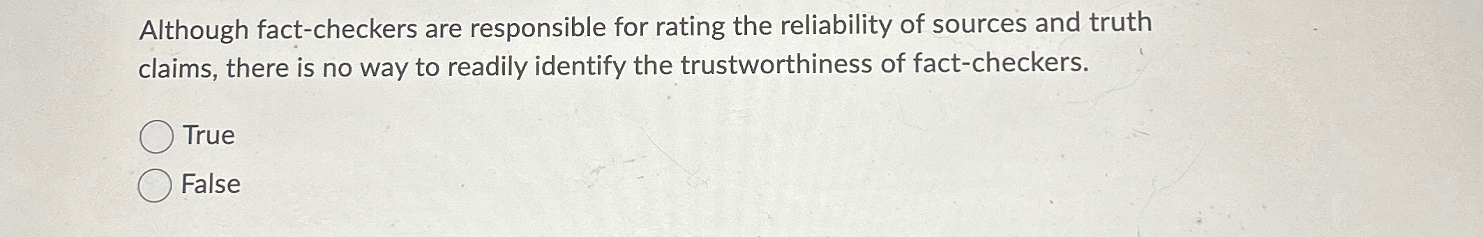 Solved Although fact-checkers are responsible for rating the | Chegg.com