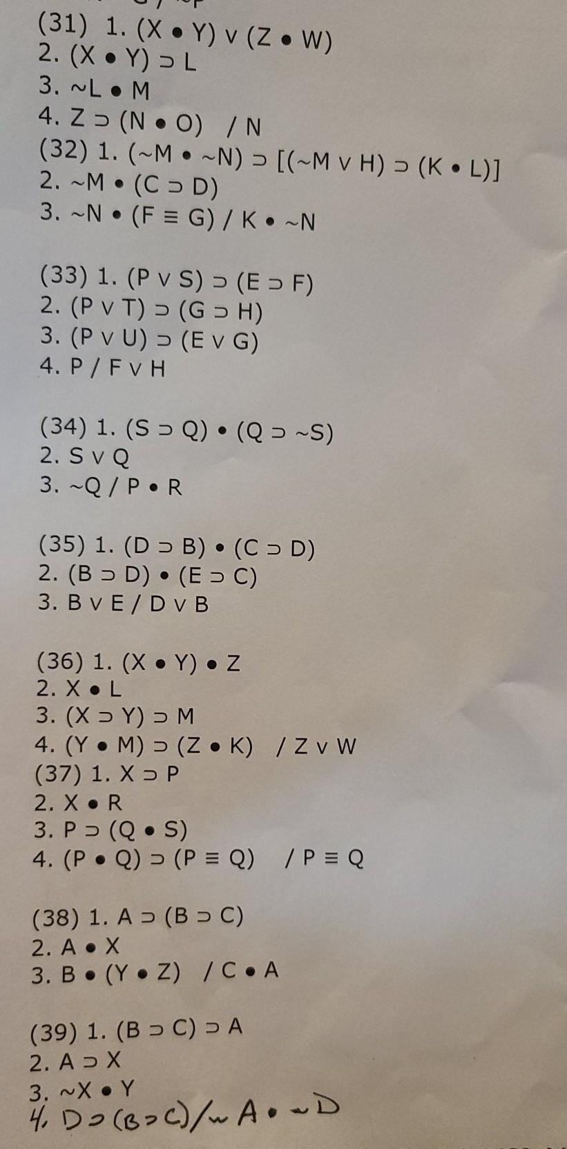8 Rules of Implication Homework Exercise 3 This | Chegg.com