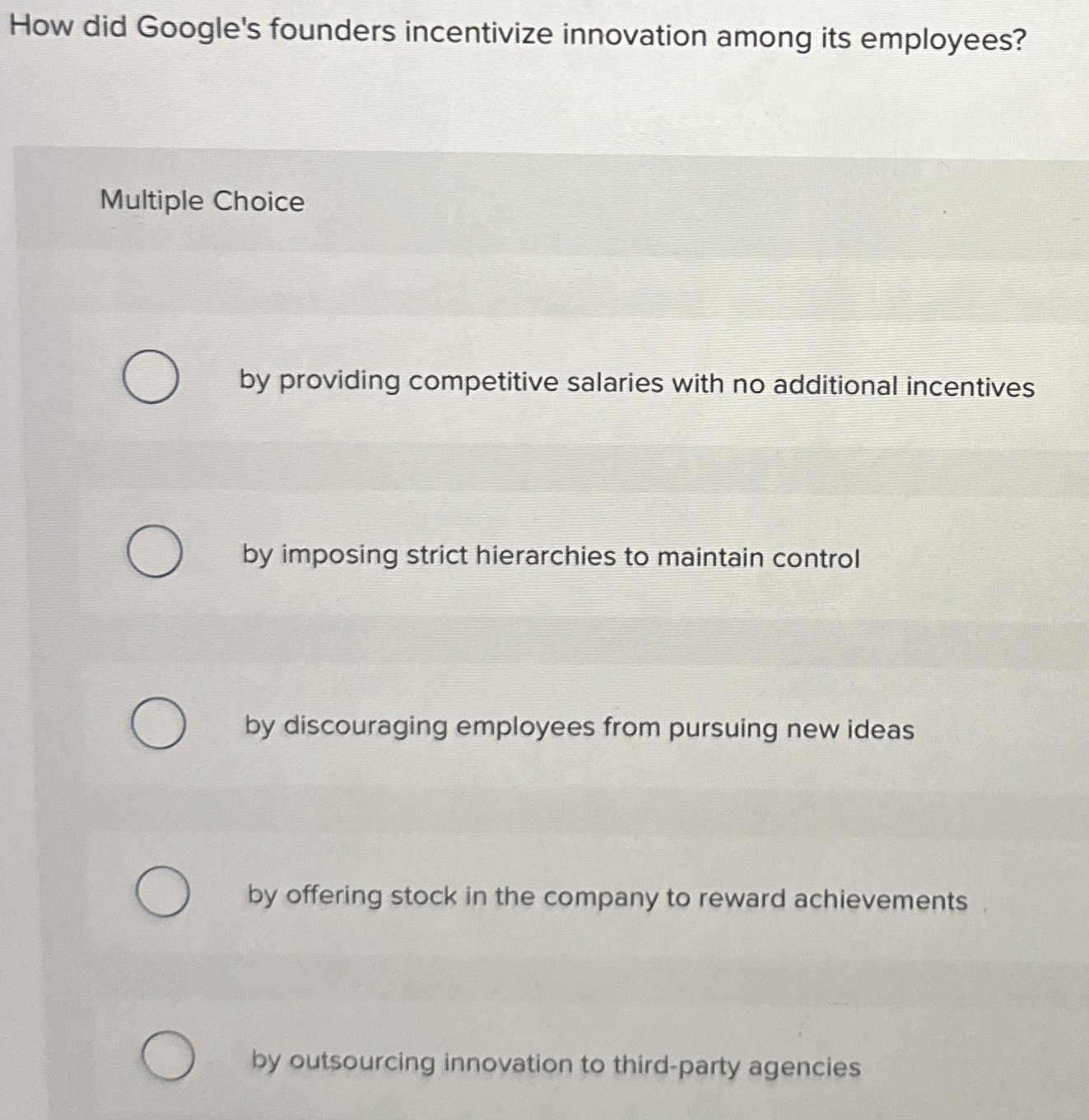 Solved How did Google's founders incentivize innovation | Chegg.com