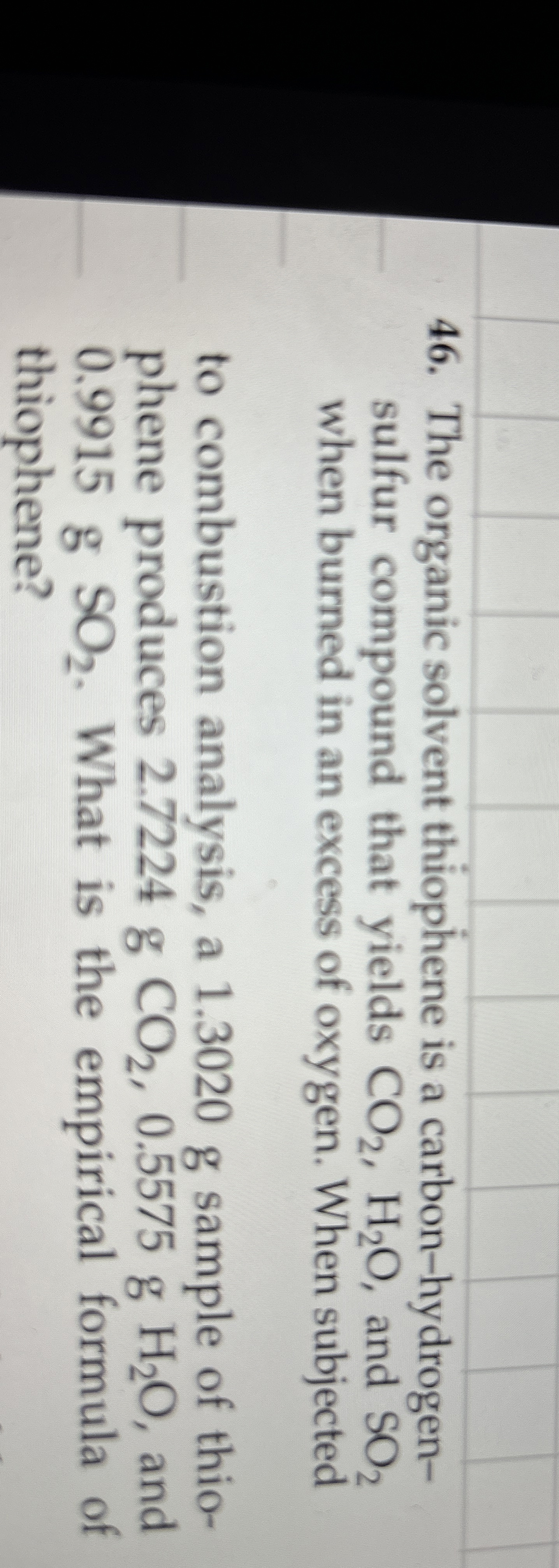 Solved The organic solvent thiophene is a | Chegg.com