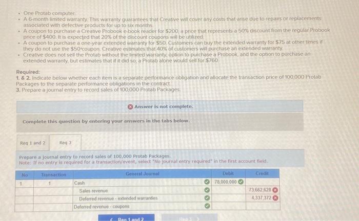Solved - One Protab computer - A 6 -month limited warranty. | Chegg.com