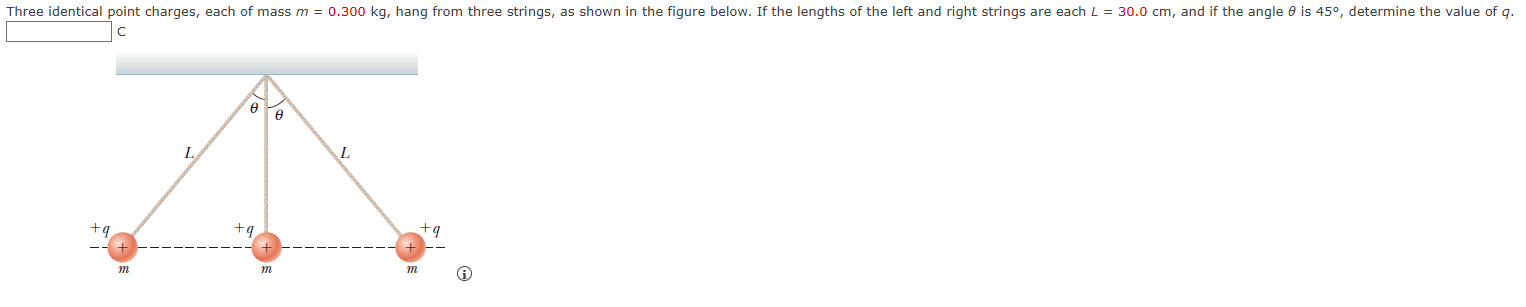 Solved Three identical point charges, each of mass m = 0.300 | Chegg.com