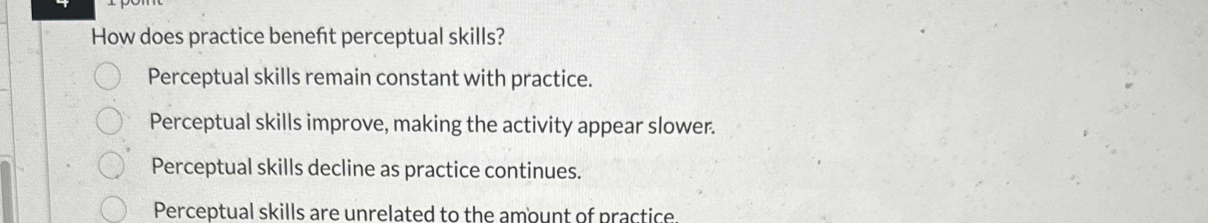 Solved How does practice benefit perceptual | Chegg.com