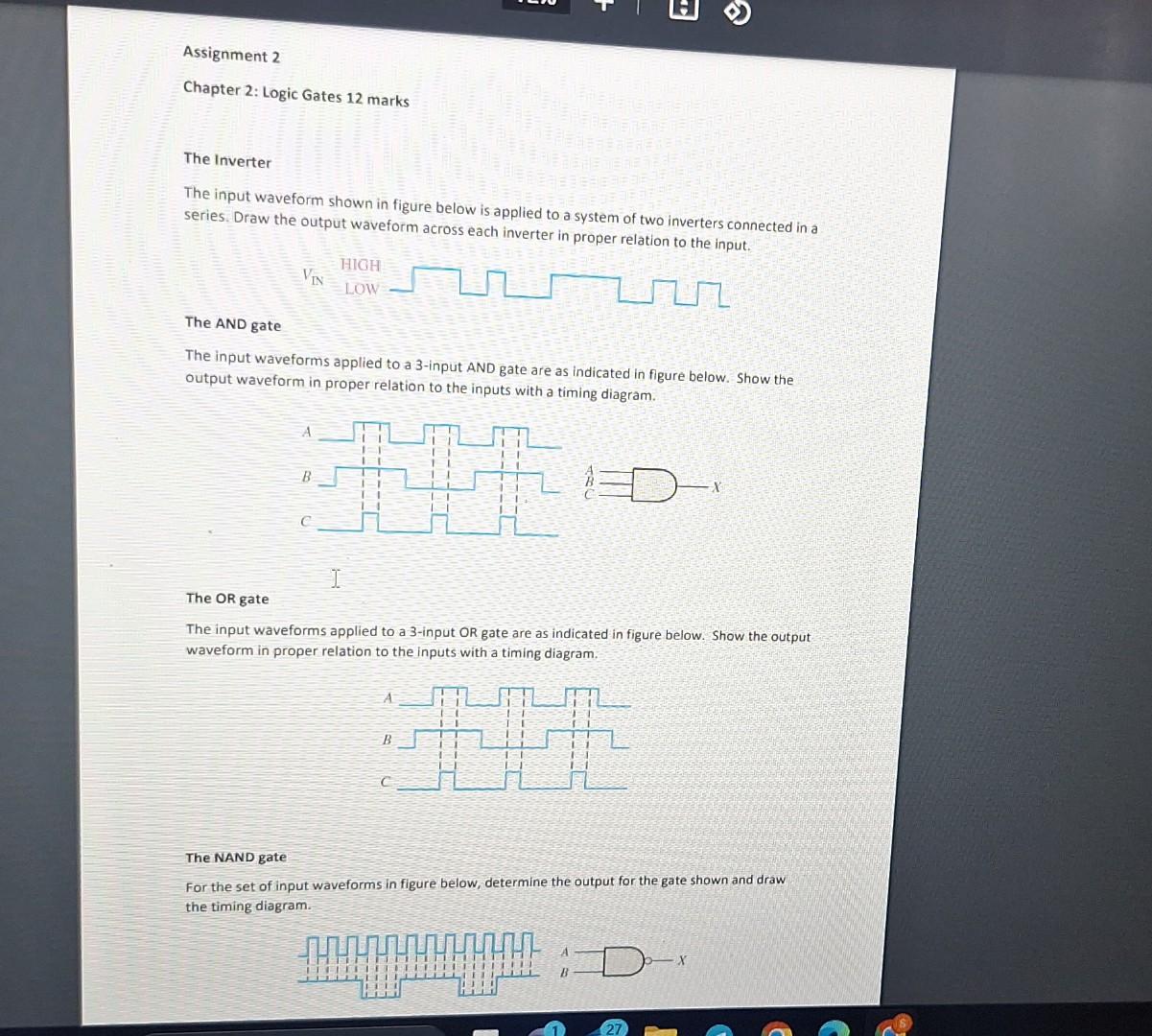 Solved The Inverter The Input Waveform Shown In Figure Below