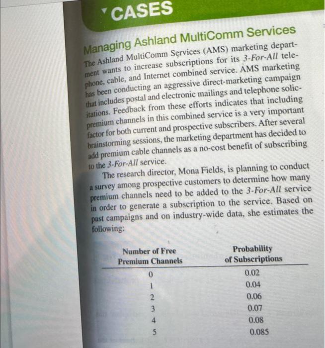 Solved Managing Ashland MultiComm Services The Ashland | Chegg.com