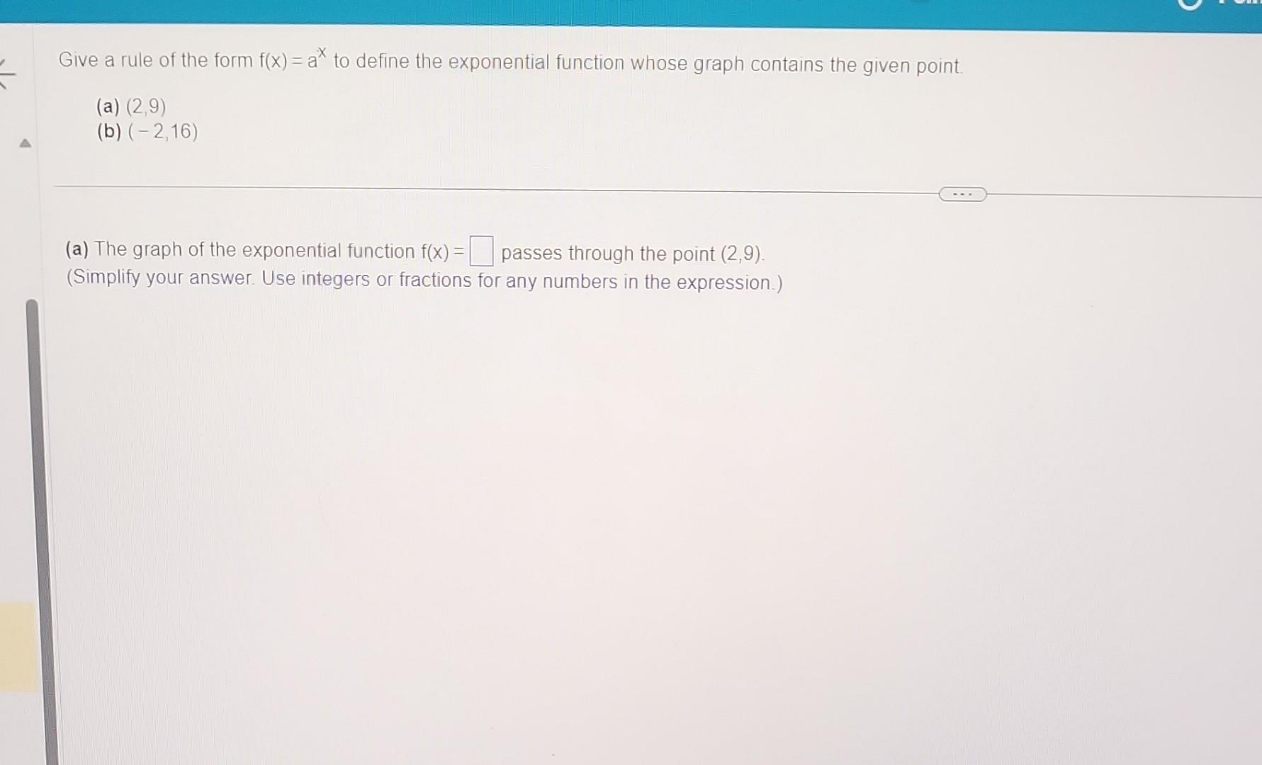 Solved Give a rule of the form f(x)=ax to define the | Chegg.com