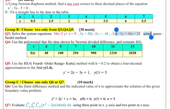 Solved A Using Newton Raphson Method Find A Any Root